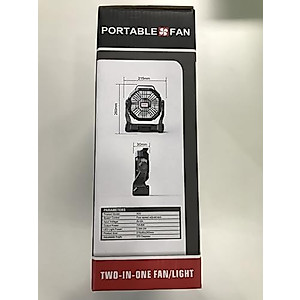 Portable Camping Fan with LED Lantern - Cordless Rechargeable Battery Powered Fan, 270°Pivot Personal USB Desk Fan, 4 Speed Quiet Table Fan, 32Hrs Battery Operated Tent Fan for Travel, Picnic (Orange)