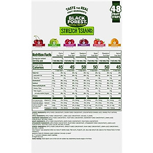 Stretch Island Black Forest Fruit Strips, Variety Pack, Cherry, Apple, Raspberry, Grape, Strawberry, Apricot, 0.5ounce Strips (Pack of 48)
