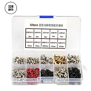 Screw Screws for Laptop 228PCS Motherboard Hard Disk Screws for PC Assortment Kit DIY Repair Tool with Case Brass Screw