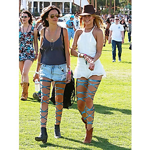 deladola Leg Wraps Rave Shiny Leg Straps Party Elastic Garter Music Festivals Costume for Women and Girls