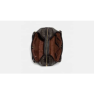 COACH C6831 Signature Blocked Kristy Shoulder Tote Hobo Bag Khaki Brown Multi