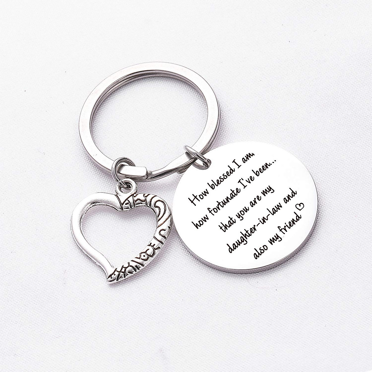 De&ai Daughter in law gift stepdaughter gift adopted daughter gift adoption keychain for Daughter in law thank you gift birthday keychain for Daughter-in-law jewelry
