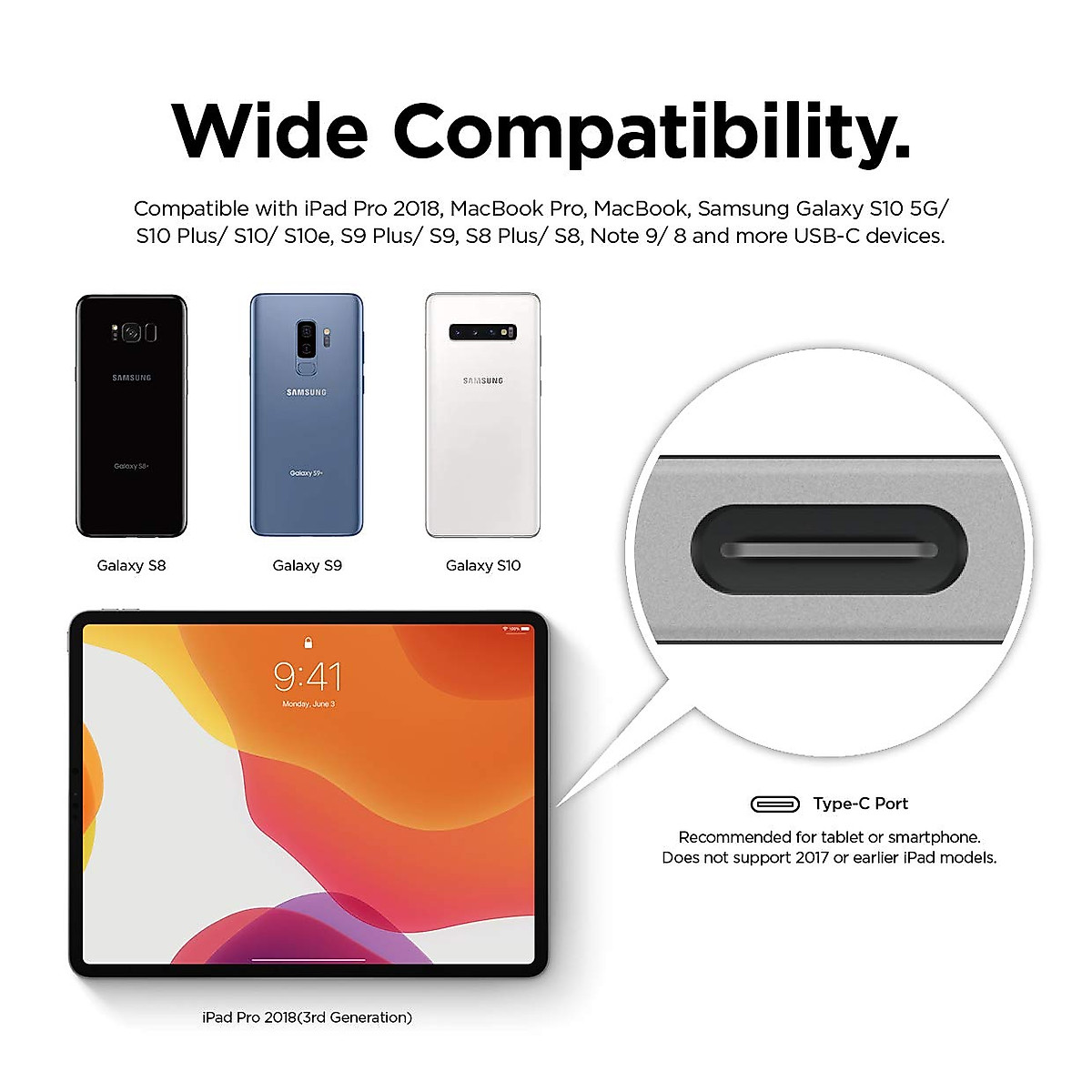 elago Aluminum Type-C Pocket Pro Hub Adapter for iPad/iPad Pro/Other USB-C Devices [4K HDMI, USB-C PD Charging, 3.5mm Audio Jack, SD and Micro SD Slot] (Silver)