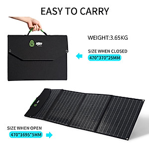 Solar Panel 100W 18 Volt, SUGINEO Portable Solar Panel for Power Station, Foldable 100W Solar Panel Suitcase