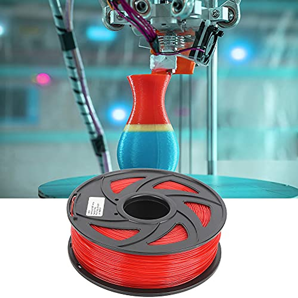 1.75mm 1KG 3D Printer Long Filament Red 3D Printing Consumables Neatly Wound PLA Meta Filament Bundle Industrial Additive Manufacturing Products for Home Decoration