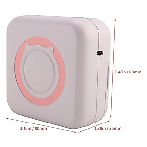ZXHZAQ Mini Portable Thermal Printer Wireless Bluetooth Printer Multifunctional Label Printer with Thermal Paper+Color Pen B
