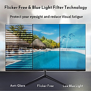GreBear 24 Inch Computer Monitor, FHD 1080p PC Monitor 75hz Built in Speakers, 99% sRGB Low Blue Light Anti-Glare VA Screen Desktop Display w/HDMI/USB Type-C/Freesync Tilt Adjustable 75 x 75 mm VESA