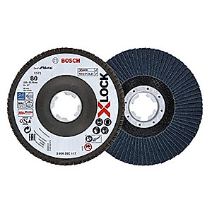 Bosch Professional 260925C117 Flap Disc (X-Lock, Ø 125 mm, grit Size K80, bore Ø 22.23 mm, Angle Grinder Accessories)