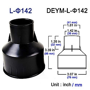 CNBRIGHTER Embedded Parts, Plastic Horn Shape,Black Built-in Fitting,Waterproof Outdoor/Indoor Preembedded Inserts,for LED InGround/Step Stair/Underwater Swimming Pool Lights,4 Pack (L-Φ142)