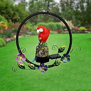 Uonlytech Parrot Light Red Parrot Pattern Solar Powered Lights Outdoor Lampara Solar para Exterior Courtyard Light Solar Garden Lights Solar Lamp Solar Light for Outside Portable Statue