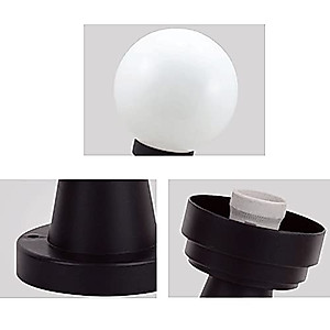 NAMFMS Simple Round Pillar Lanterns Outdoor Waterproof Pillar Lights PS Plastic Material Post Light Villa Landscape Lantern Home Door Street Lamp Garden Decorative Column Lamps (White)