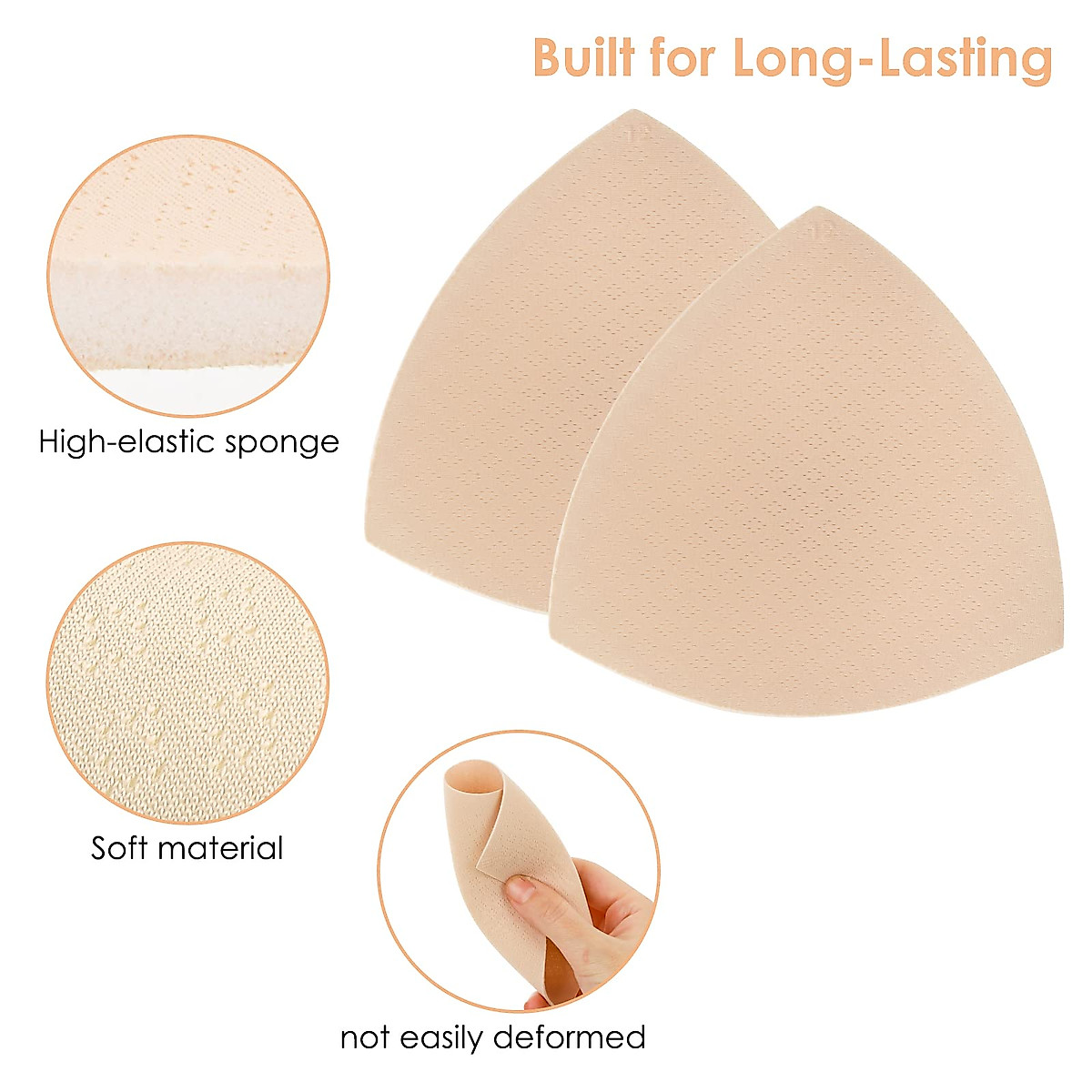WLLHYF 2 Pairs Bra Pads Inserts Breast Enhancers Women's Push Up Bra Pads Inserts Sports Bra Cups Add 1-2 Cup Sizes