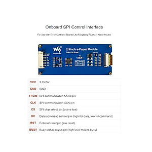 2.9inch e-Paper Display Module, 296x128 Resolution 3.3V/5V Two-Color epaper Display E-Ink Screen Module SPI Interface Compatible with Raspberry Pi/Arduino/Jetson Nano,Support Partial Refresh