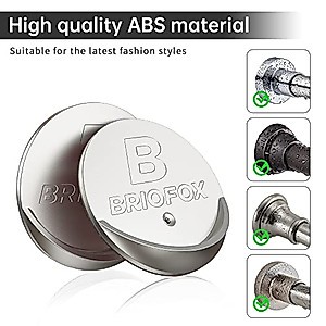 BRIOFOX Shower Curtain Rod Holder 3M Adhesive | Heat Resistant | Waterproof | Max Load 60 lbs Shower Rod Retainer for Wall, 2 Pack, Nickel (Rod Not Included)