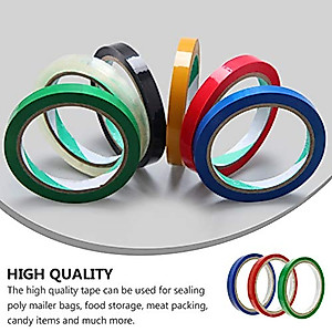 Homoyoyo Spike Tape 18Pcs Bag Sealing Tape Blue Green Red Poly Bag Sealing Tape Tape Bag Sealer Accessories for Bag Sealing Machine 12mm 30m Color Masking Tape