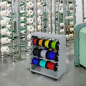 uyoyous Wire Spool Rack 29.5 x 25.2 Inch Cold-Rolled Steel Cable Dispenser Cart with Locked Wheels 6 Rods Electrical Wire Spool Storage Dispenser 300lbs Capacity for Industrial Workplace