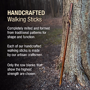 Brazos Straight Pine Wood Walking Stick, Handcrafted Wooden Staff, Hiking Stick for Men and Women, Trekking Pole, Wooden Walking Stick, Made in the USA, 48 Inches, Brown, 4 Foot