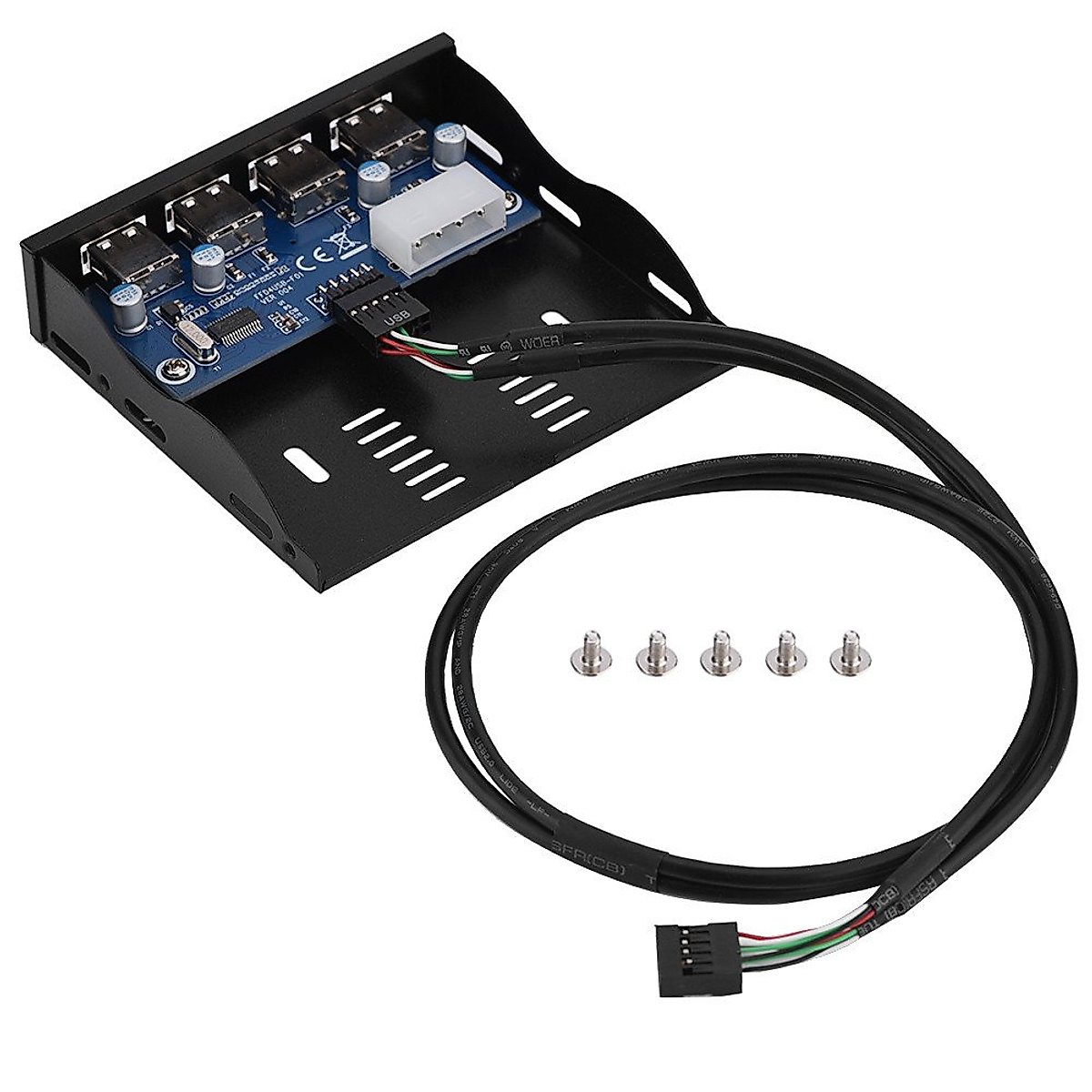 Limouyin Floppy Front Panel 3.5'' 4 Port USB2.0 HUB Floppy Front Panel 9 Pin to 4 Interface USB 2.0 HUB for Computer PC