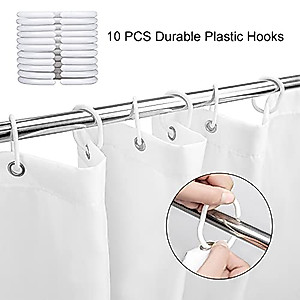 HVEST Christmas Flamingo Shower Curtain, Pink Flamingo with Xmas Hat and Stocking on Beige Background Shower Curtain for Bathroom, Animal Polyester Fabric Shower Curtain with Hooks, 72W x 72L Inches