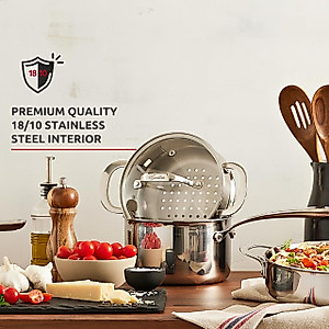 Lagostina 3 Ply Clad, 12-pc Cookware Set , Stainless Steel Pots and Pans, stay-cool cast stainless steel handles, tempered glass lids ,Induction safe, Oven Safe 500°F without the lids