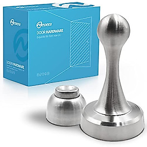 Neoera Magnetic Door Stop（Brushed Nickel）Door Stopper Strong Magnetic Door Catch for Hold Door Open, Premium Stainless Steel Made, Anti-Rust, Heavy Duty, Wall & Floor Mount 1Pack