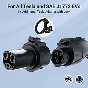 Tera Electric Vehicle Charger for J1772: Tesla EV Level 1 & 2 Portable 32A 8A 110V 240V Wall Connector Dual Use ETL NEMA 14-50 & 5-15 Wi-Fi Enabled 25FT Cable with Holder P01