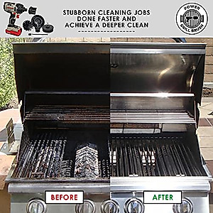 Power Grill Brush 5 Piece BBQ Cleaning Kit - Safe Bristle & Wire Free - Nylon Grill Brush - Safe for All Grates/Stainless Steel - Ceramic Porcelain - Iron Charcoal/Gas Scraper -Tool/Accessories