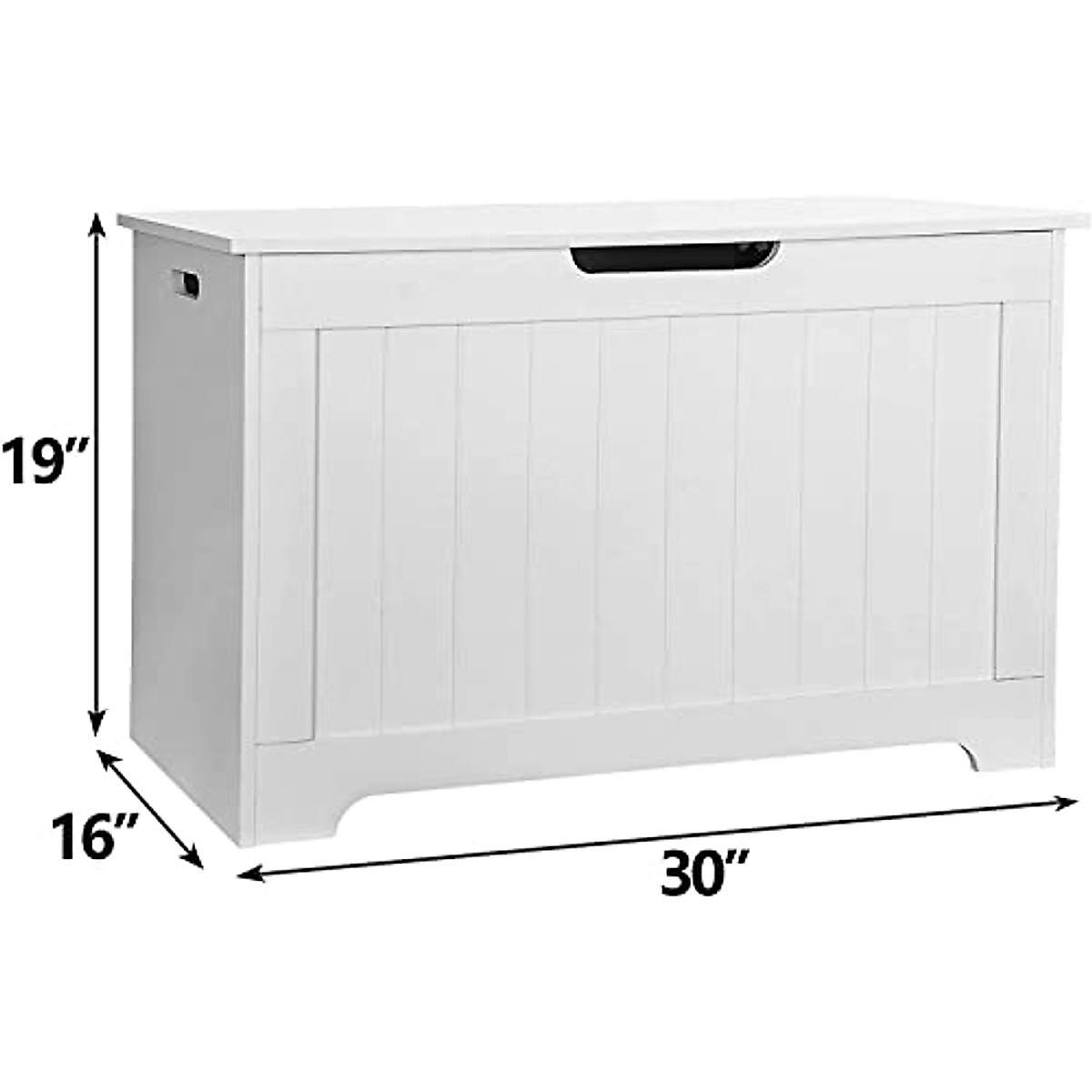 ZENY Lift Top Storage Cabinet Bench, Wooden Toy Chest Toddler Room Organizer Bin with 2 Safety Hinges (White)