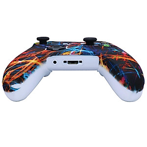 RALAN Controller Skin for Xbox One, Anti-Slip Silicone Controller Cover Protector Case Compatible for Xbox 1 Wireless/Wired Gamepad Joystick with 4 Thumb Grips Caps and Black Pro Thumb Grip x 8