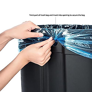 Amazon Basics 32 Liter / 8.5 Gallon Soft-Close Metal Trash Can with Liner and Foot Pedal - Black