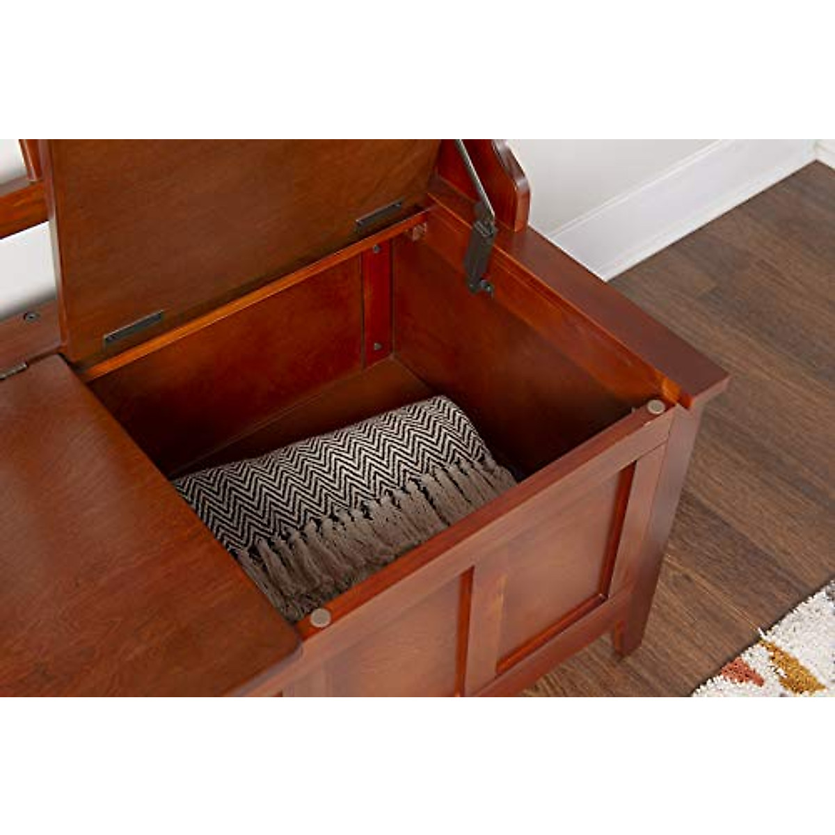 Linon Hall Tree with Storage Bench, 36"W x 18"D x 64"H, Walnut