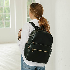 Omanmoli Diaper Bag Backpack Baby Diaper Bag Leather Diaper Bag Backpack Mom Dad with 18 Organizing Pouches,6 Insulated Pockets,Changing Pad,Stroller Straps, Large Capacity,Waterproof(Black)