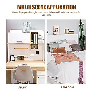 Luxshiny Home Decor Hourglass Timer 5 Minute Wooden Sand Timer Decorative Sandglass Wooden Frame Sand Clock for Home Desk Office Kitchen Decor White Office Decor