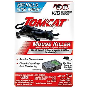 Tomcat Mouse Killer Child Resistant, Disposable Station, 1 Pre-Filled Ready-To-Use Bait Station