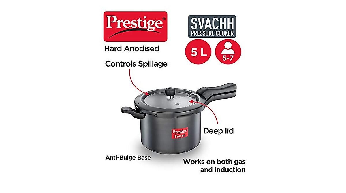 TTK Prestige SVAHA5 5L Pressure Cooker - No-Mess Cooking