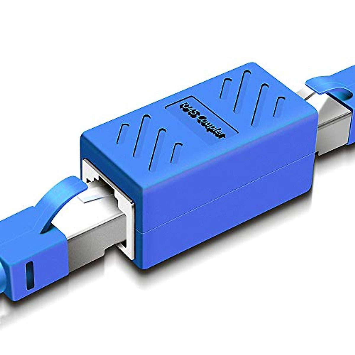 RJ45 Coupler, Ethernet Extension, PLUSPOE Network Connectors for Cat7/Cat6/Cat5e/Cat5 Ethernet Cable - Network Cable Coupler Female to Female (Blue, 2 Pack)