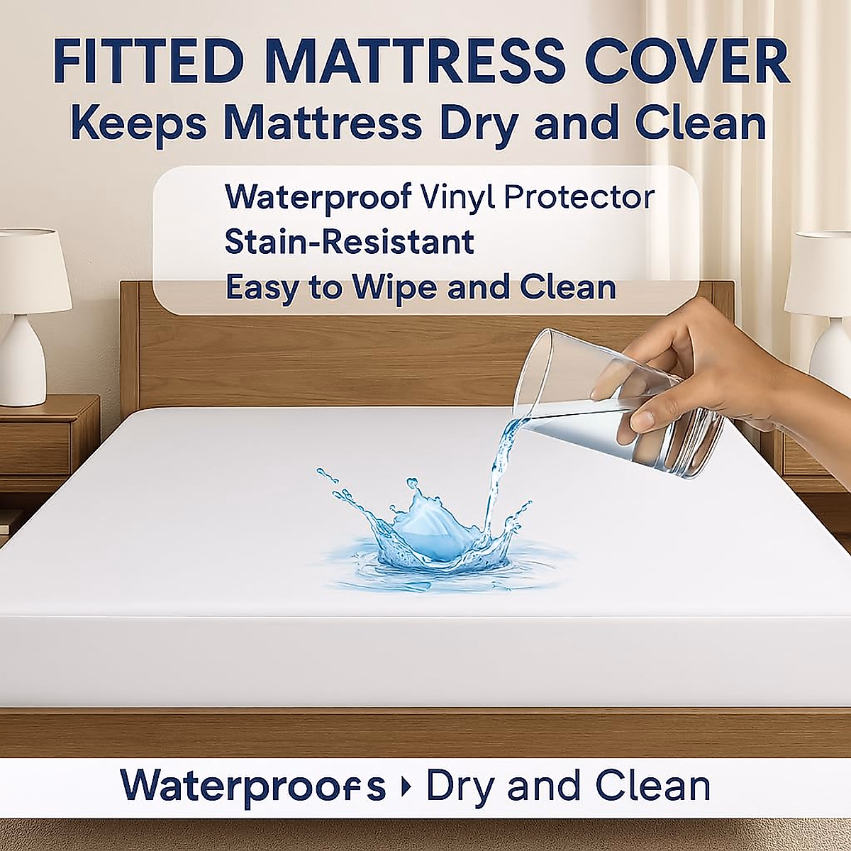 Vinyl Plastic Mattress Protector Fitted Sheet Style Waterproof Mattress Cover Breathable - Bed Wetting and Spill Protection for Mattress Fits a Mattress Up to 11.5" Deep (Twin 76" x 39" x 11.5" Deep)