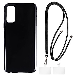Shantime Infinix Note 7 Lite Case + Universal Mobile Phone Lanyards, Neck/Crossbody Soft Strap Silicone TPU Cover Bumper Shell for Infinix Note 7 Lite (6.6”)