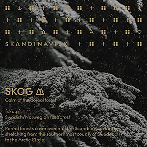 Skandinavisk Skog 'Forest' Scented Candle. Fragrance Notes: Pine Needles and Fir Cones, Birch Sap and Lily of The Valley. 3.17 oz.