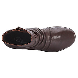 Ros Hommerson Women's ESME Round toe Supportive Ankle Boot Brown Leather 6 US Wide (D)