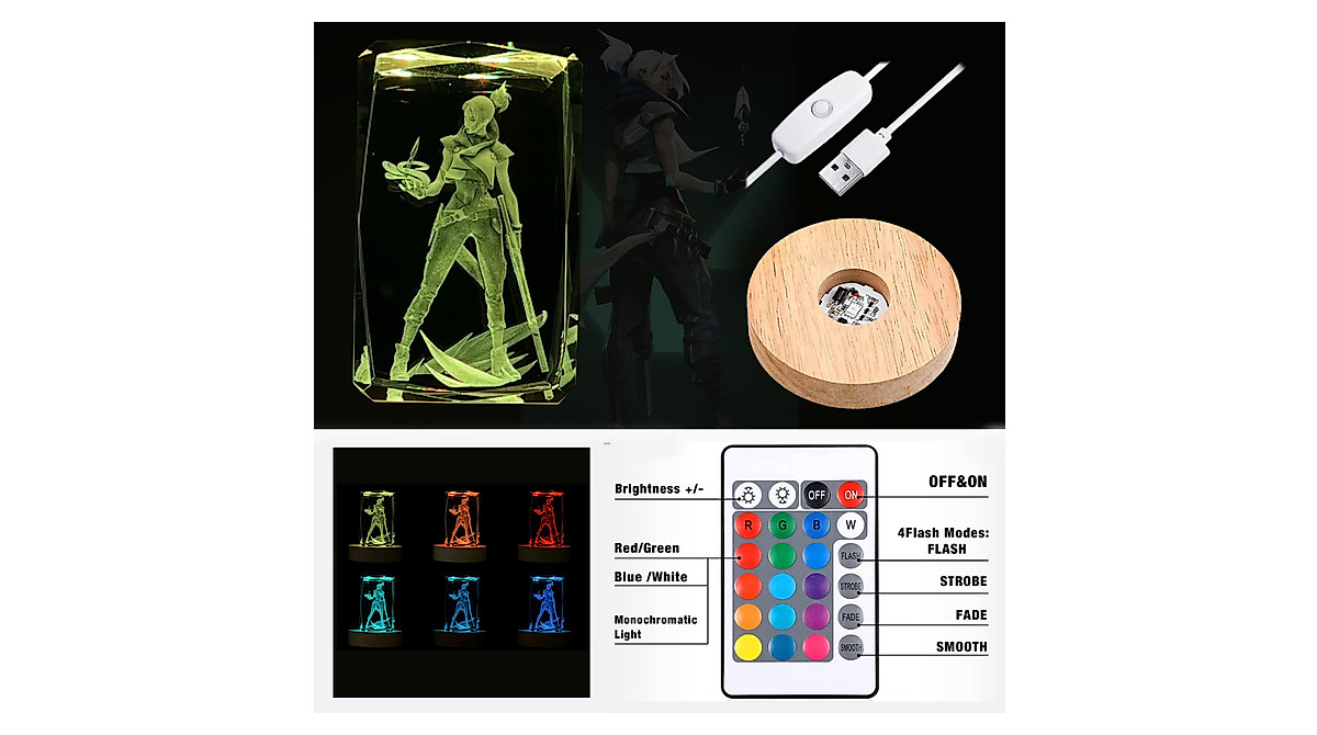 SUPIA Valorant 3D Crystal Figure - Agent Jett Gift