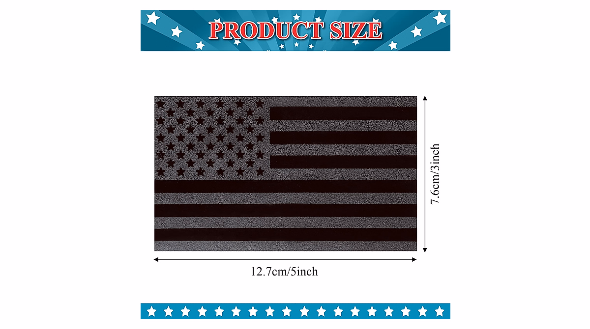 6 Pieces Black American Flag Decal 5 x 3 Inch American Flag Car Sticker ...