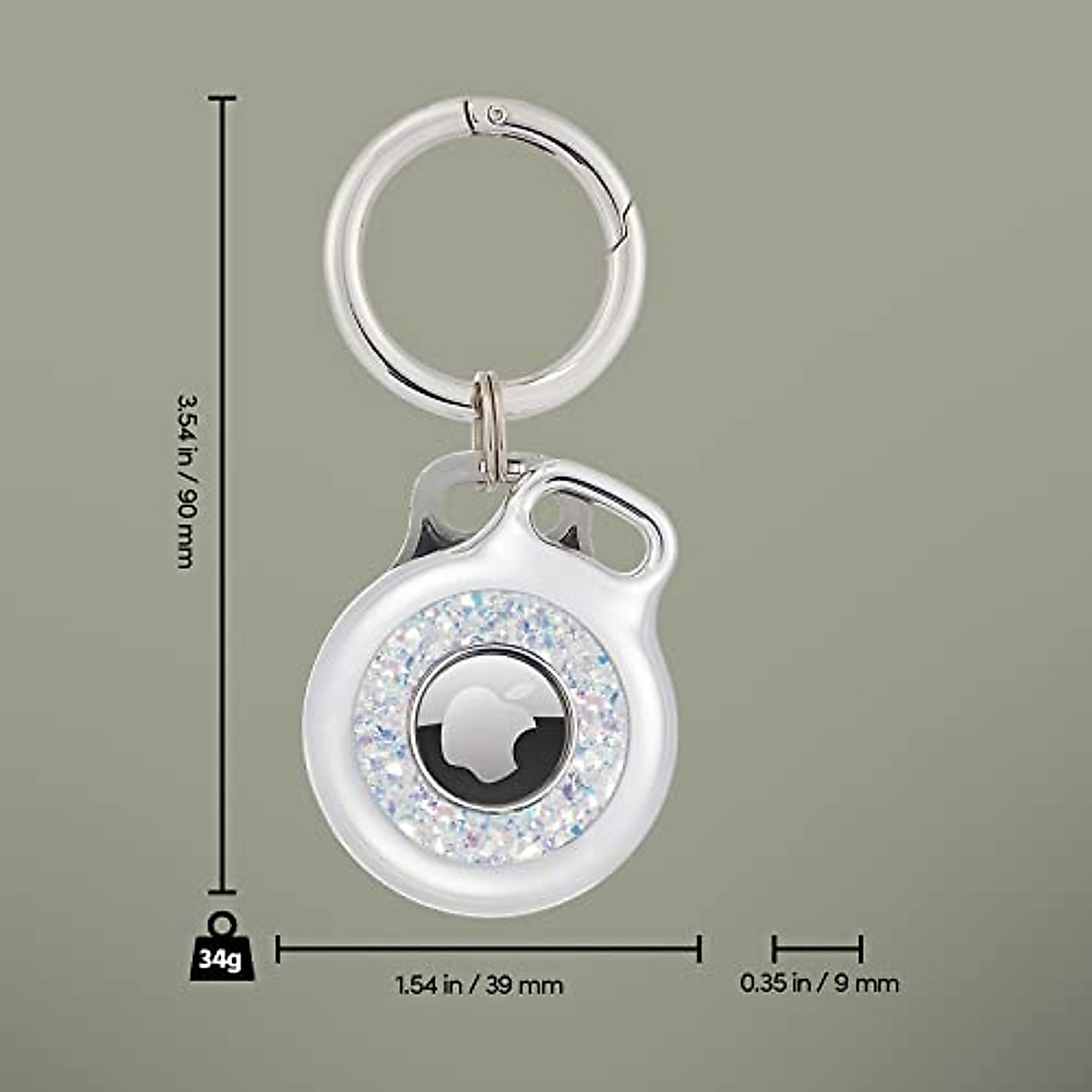 Case-Mate AirTag Keychain Holder - Durable Hard Shell AirTag Key Ring - Case for Apple Air Tag w/ Heavy Duty Keychain - Protective AirTag Holder for Dog Collar, Key, Luggage, Kid's Backpack - Stardust