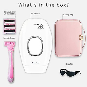 [FDA Cleared] IPL Hair Removal Aimanfun At-Home Laser Hair Removal for Women & Men Painless Permanent Hair Remover Device for Body Face Corded,White,2 Years Warranty