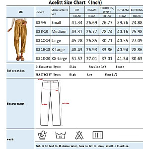 Acelitt Women's Corduroy Pants Trousers High Waisted 2024 Casual Trendy Comfy Fall Straight Leg Cropped Pants Brown Large