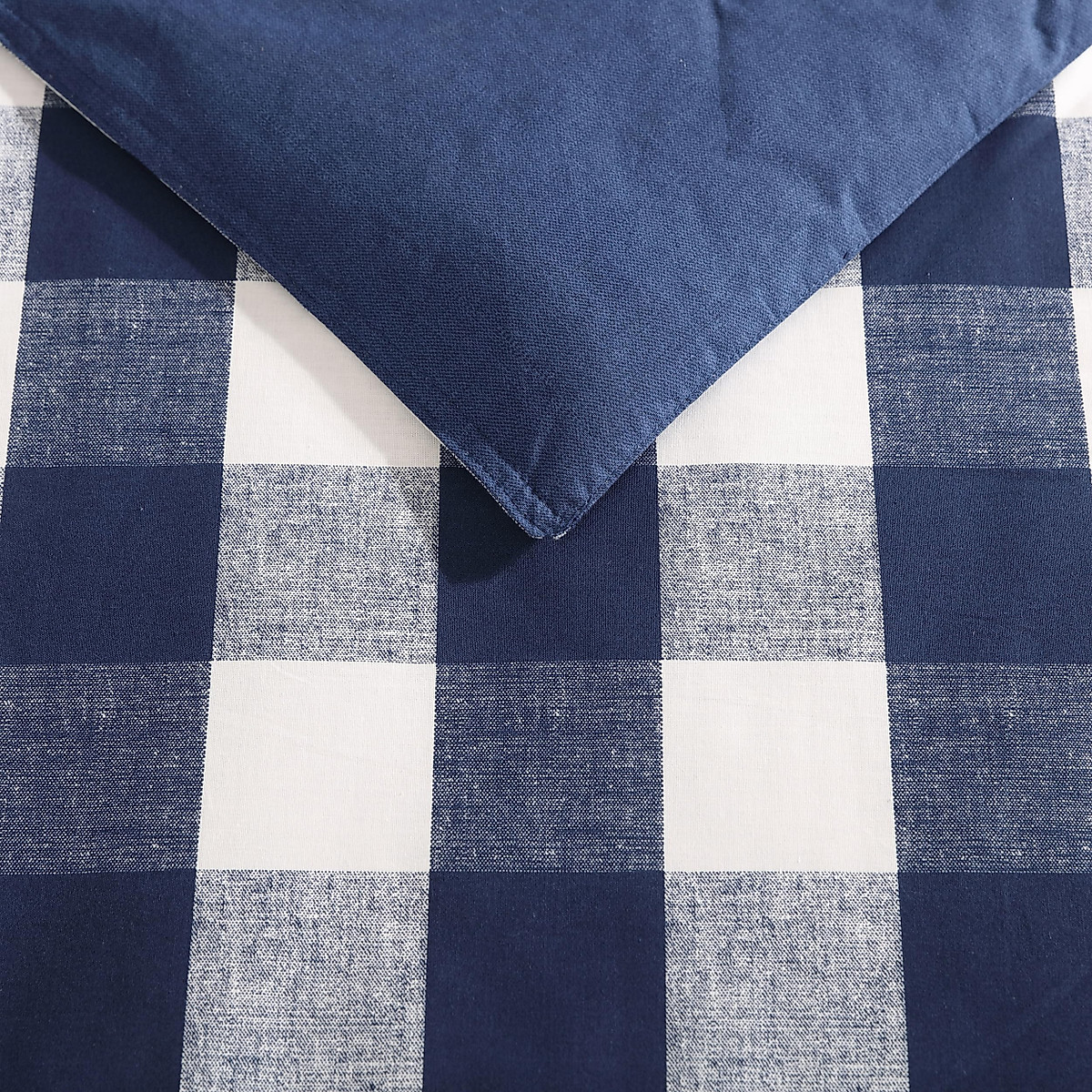Eddie Bauer - Twin Duvet Cover Set, Reversible Cotton Bedding with Matching Sham, Stylish Plaid Home Decor (Lakehouse Blue, Twin)