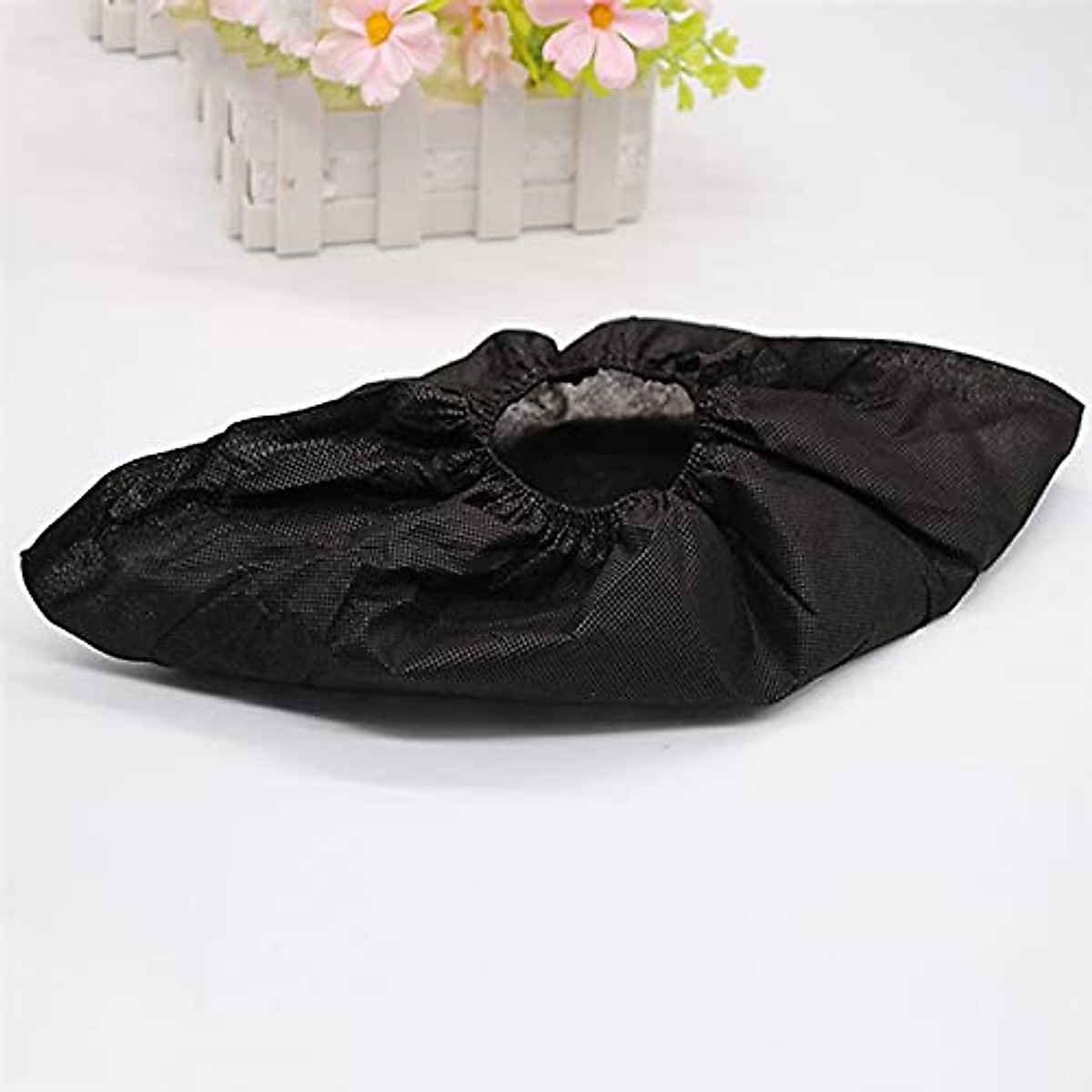 SMAIGE Shoe Covers Disposable - 100 Pack (50 Pairs) Disposable Shoe & Boot Covers Non-Slip Dust-proof Shoe Booties,One Size Fits Most (Black)