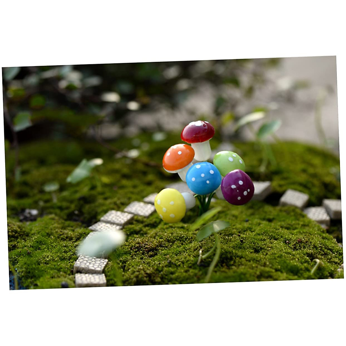 Hoement 20pcs Mini Foam Mushroom Flower Pots Mushroom Miniature Mushroom Mini Mushrooms Picks Bonsai Micro Landscape Fairy Garden Mushroom Mini Mushrooms for Fairy Garden Material Large