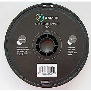 1.75mm Grey PLA 3D Printer Filament - 1kg Spool (2.2 lbs) - Dimensional Accuracy +/- 0.03mm