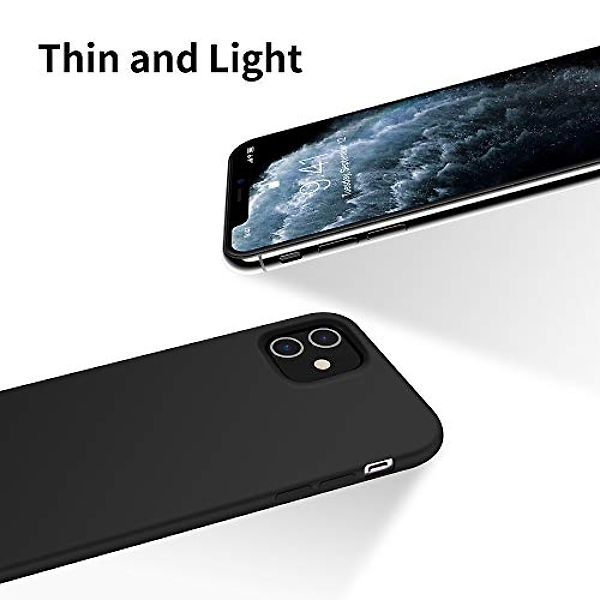 OTOFLY iPhone 11 Case,Ultra Slim Fit iPhone Case Liquid Silicone Gel Cover with Full Body Protection Anti-Scratch Shockproof Case Compatible with iPhone 11 (Black)
